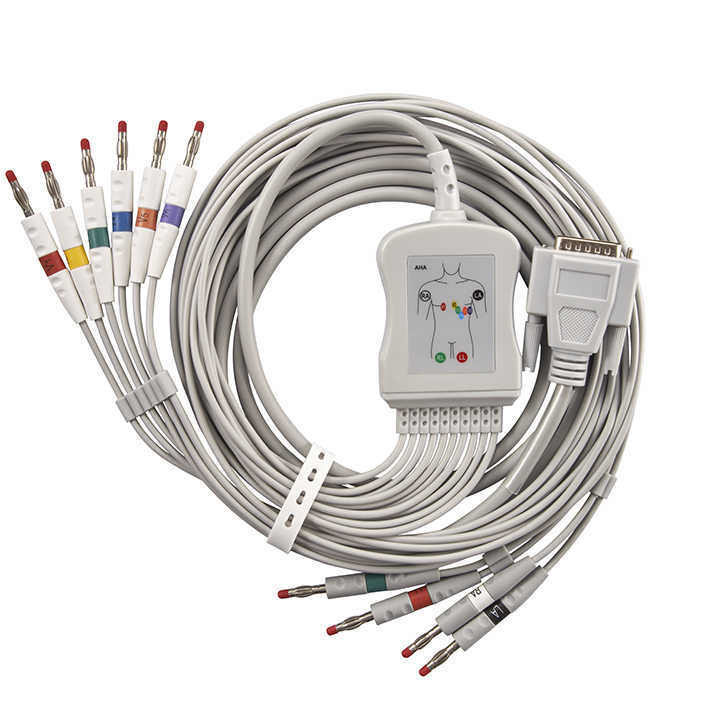 Tens Electrodos ECG Cable With Customization Options TPU Sheath Medical ...